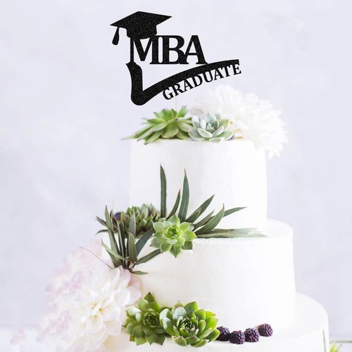 MBA Graduate Cake Topper, Masters Degree, MBA Graduate Decoration Black ...