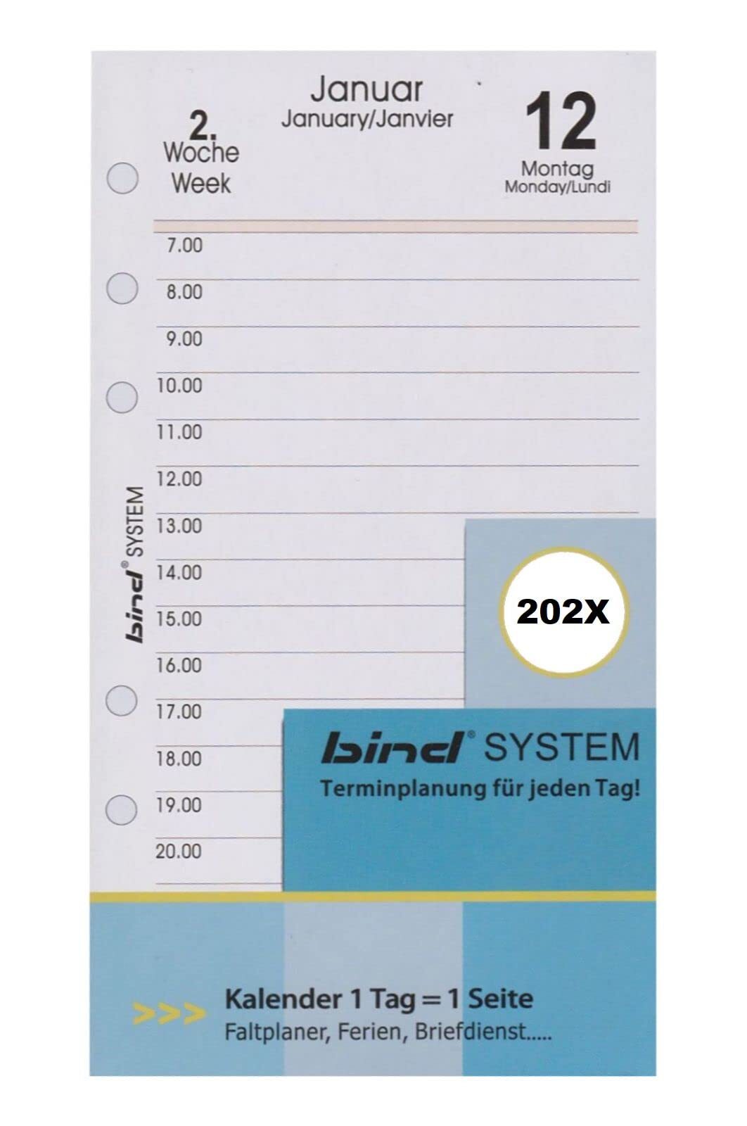 BIND B260324 Calendar Insert for Daily Calendar A6, Timer Insert for ...