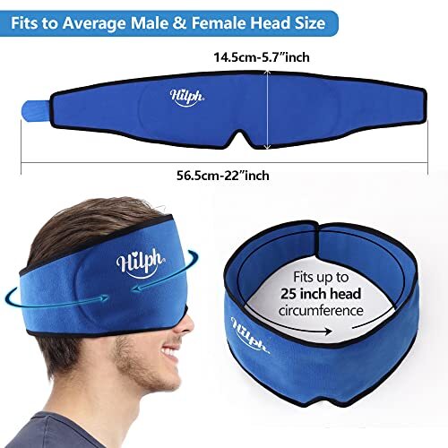 Migraine Ice Pack Headband Hot or Cold Ice Wrap for Headaches Pain ...