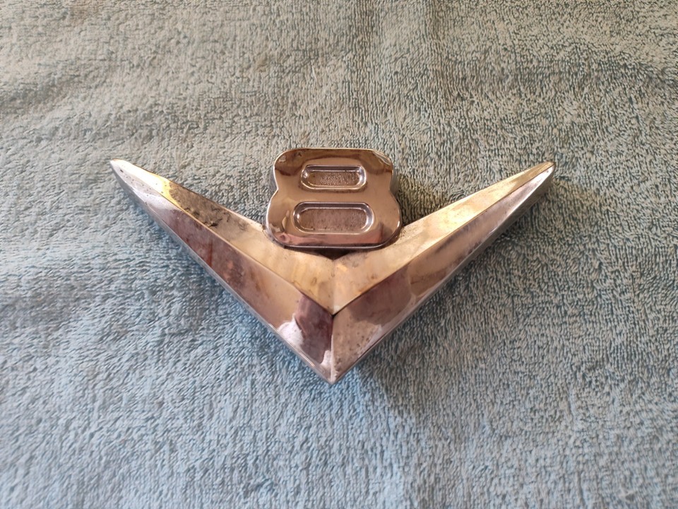 V-8 Large Chrome Hood Emblem--Body Badge | eBay