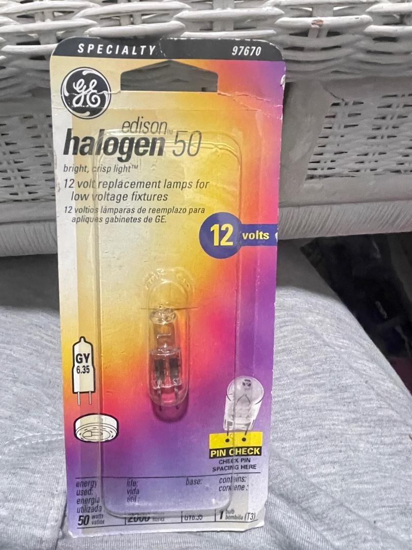 Halogen Bulb for General Use, 50 Watts, 12 Volt, T3, Clear, Each ...