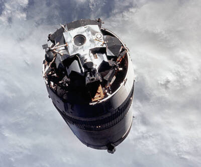 The Lunar Module 3 "Spider " still attached to Saturn V rocket thir ...