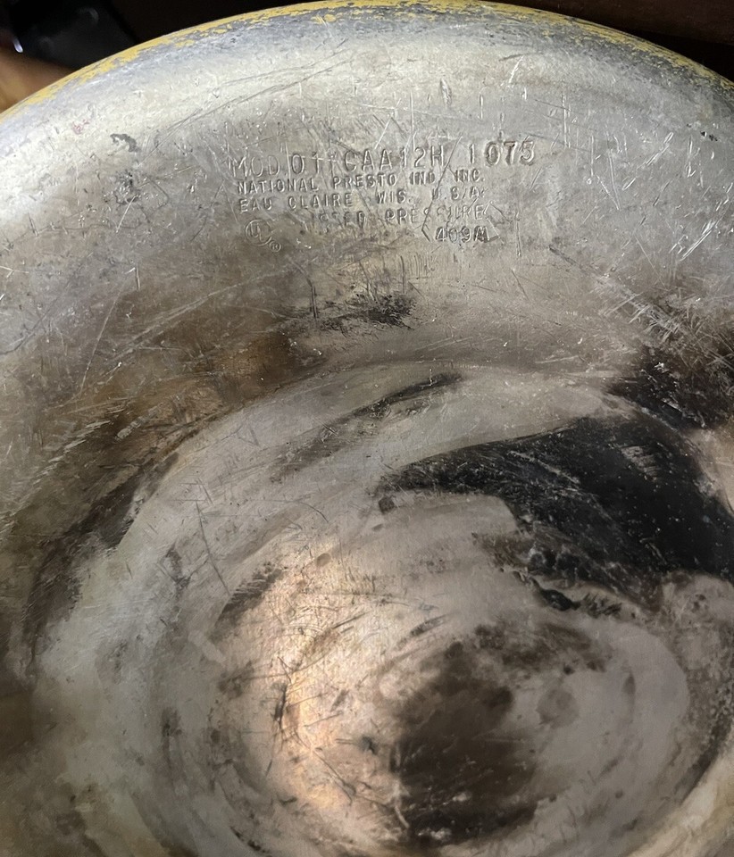 Vintage Retro Presto 12 Qt Pressure Cooker Canner Yellow Harvest Gold ...