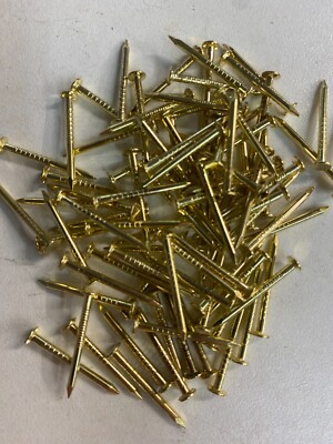 Brass Plated Gimp Pins Round Wire Flat Head Nails Tacks 15mm 5/8" 20mm ...