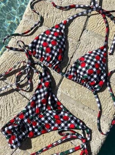 La Cherie Triangle Top & Tie Side Cheeky Scrunch Bottom Bikini (Plus ...