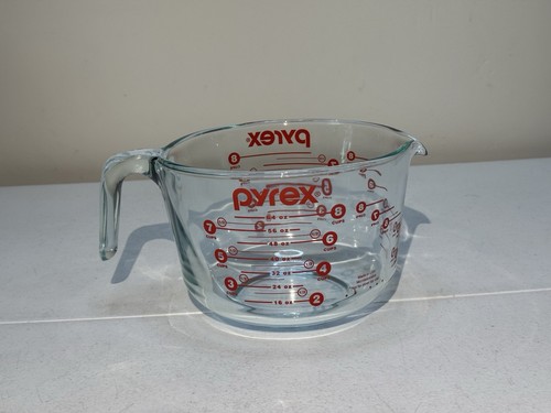 PYREX 8-Cup / 64 Oz. Glass Measuring Cup Mixing Bowl -Red Letter- USA ...