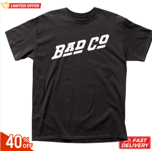 Bad Company Logo T Shirt Mens Rock N Roll Music Classic Band Tee Black ...