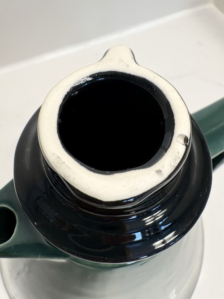 MCM Sculptural Memphis-Style Art Deco Modernist Teapot in Green Black ...