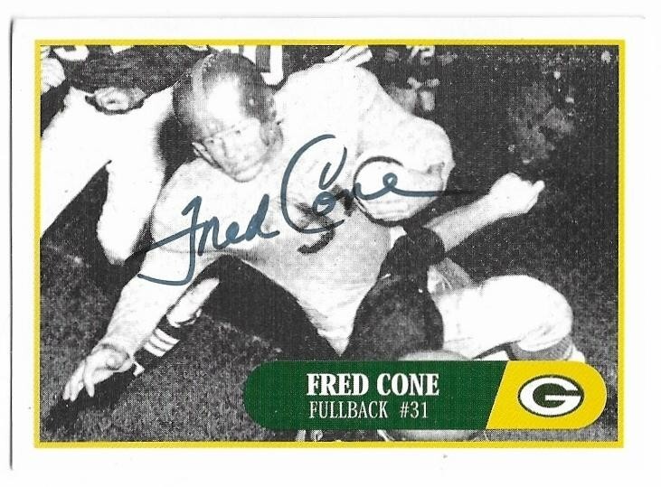 FRED CONE Champion Legends Signed Autographed card Green Bay Packers ...