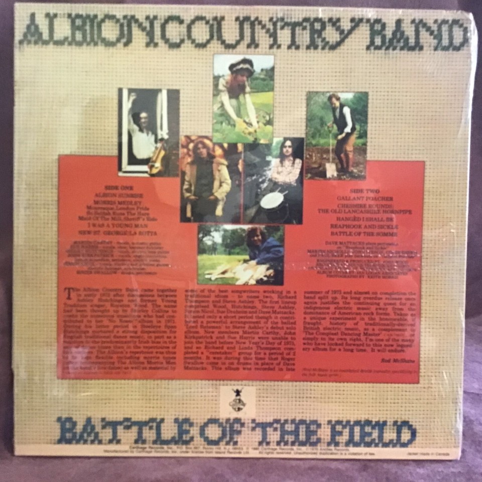 ALBION COUNTRY BAND LP Battle Of The Field NM Shrink HUTCHINGS Carthy ...