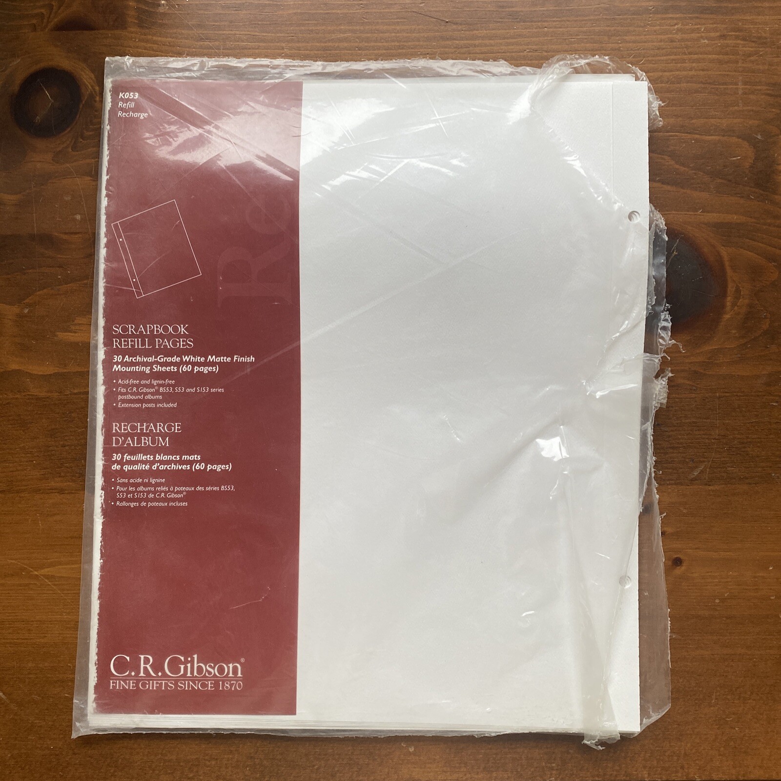 LOT OF 7 - C.R. Gibson Refill K053 white matte finish sheets | eBay