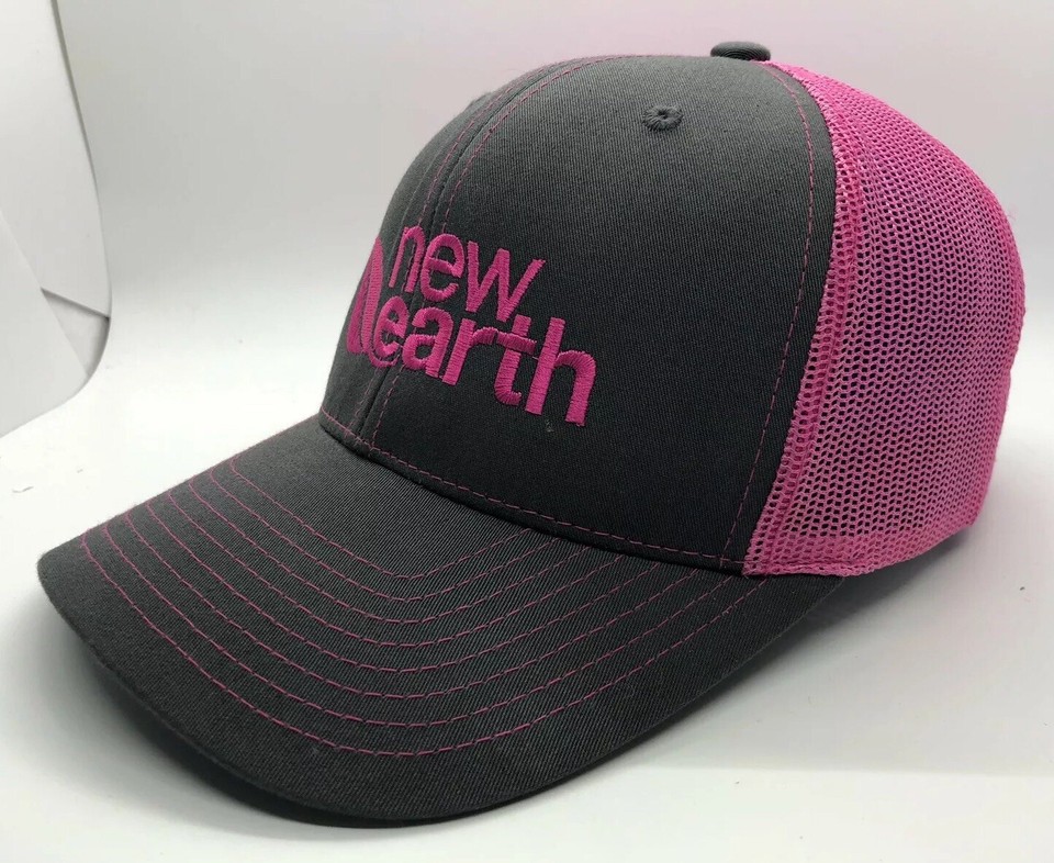 New Earth Cap Hat Adult Adjustable Trucker Mesh Snapback Gray Pink ...