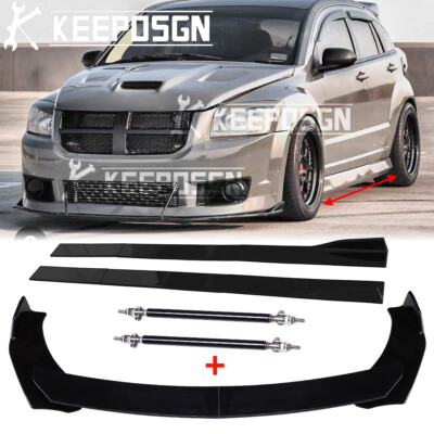For Dodge Caliber SRT4 2007-2012 Front Bumper Lip Splitter + 86.6" Side ...