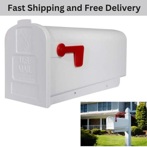 White Mailbox Deluxe Polybox Durable & Best Rust-proof Polymer Post ...