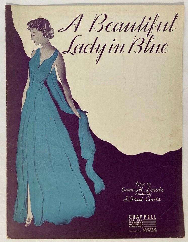 A Beautiful Lady In Blue 1935 sheet music by Sam M. Lewis & J.Fred ...