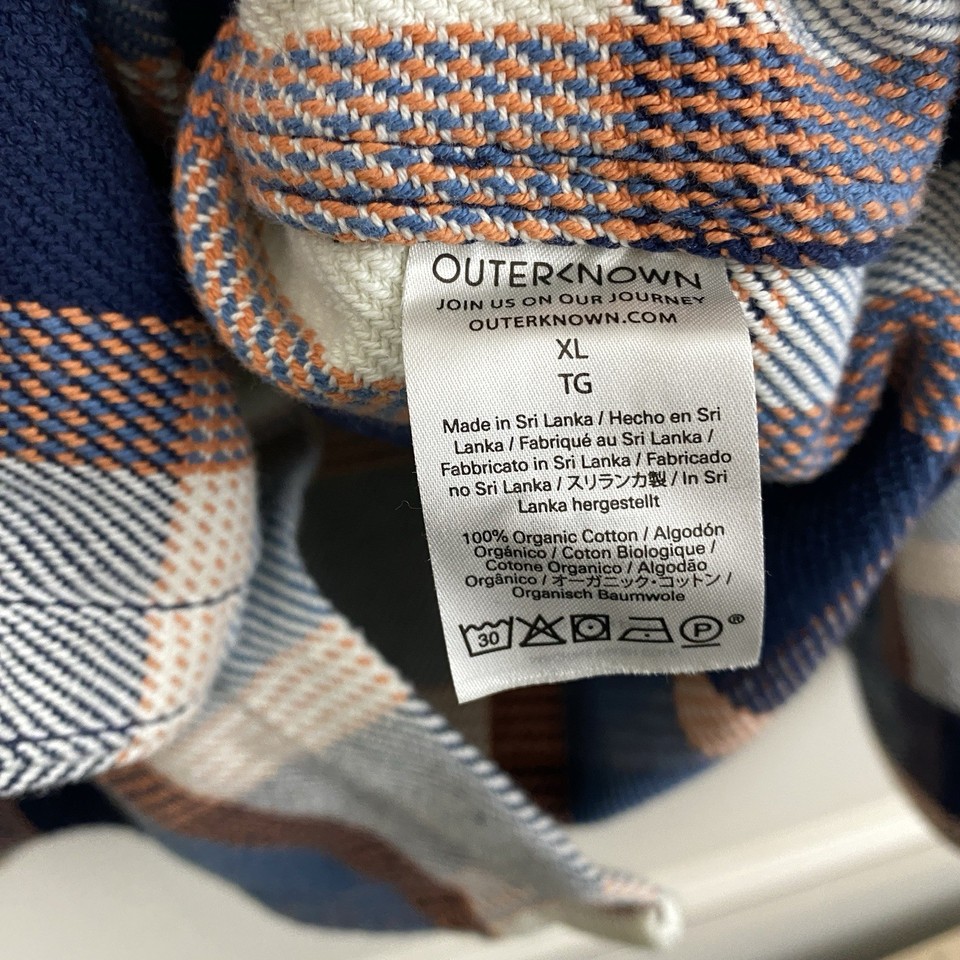 Outerknown Blanket Shirt Flannel XL Plaid California Street Blue ...