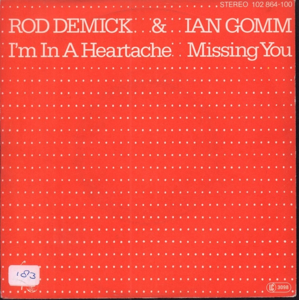 Rod Demick and Ian Gomm I'm In A Heartache 7" vinyl Germany Virgin 1981 ...