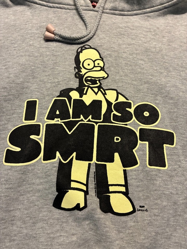 Vintage The Simpsons Homer Hoodie XL Gray I Am So Smart 2006 Y2K ...