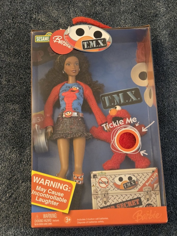 Barbie Loves TMX Elmo Doll Mini Tickle Me Elmo TMX African American ...