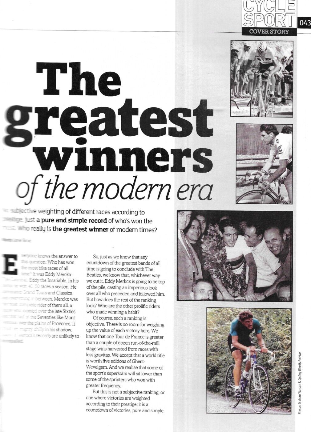 Cycle Sport Magazine 50 Greatest Race Winners of All Time Oscar Freire ...