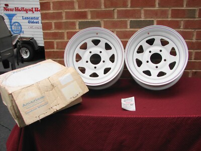 VINTAGE NOS AMERICAN RACING WHITE WAGON WHEELS 15X7 5X5 BC CHEVROLET ...