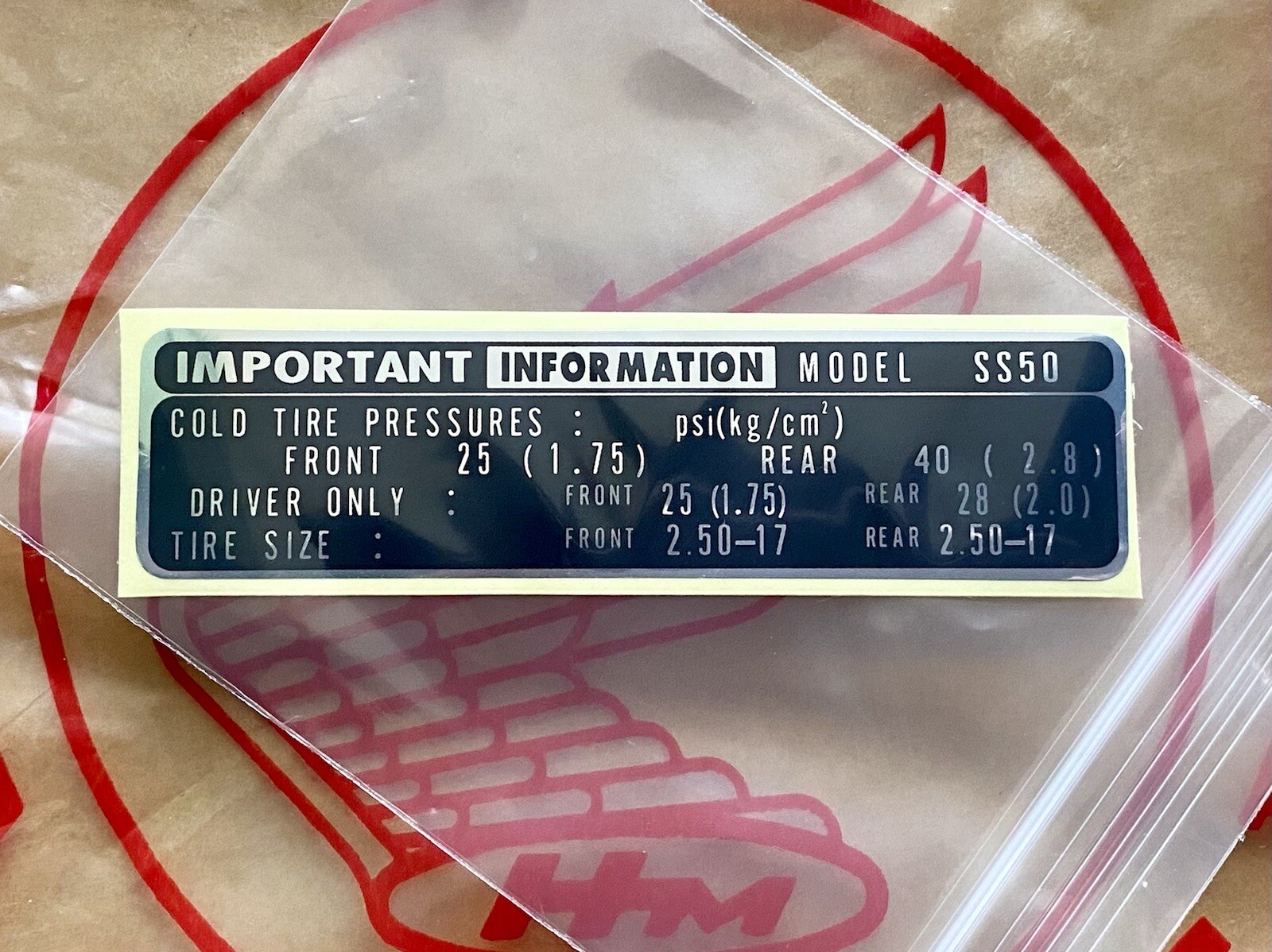 HONDA SS50 DECAL STICKER MARK CAUTION SET | eBay