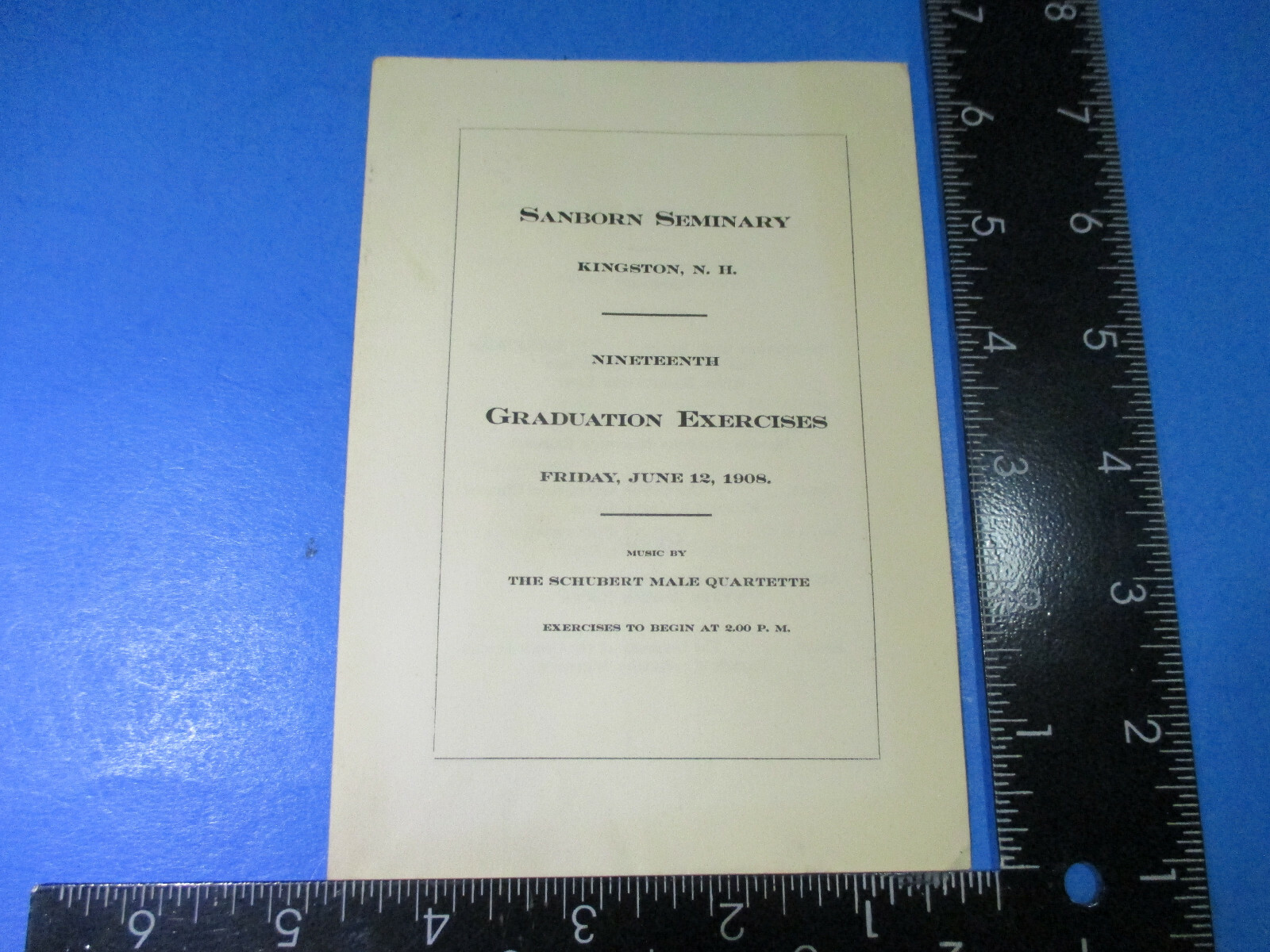 Antique 1908 Sanborn Seminary Graduation Exercises Kingston NH S9383 | eBay