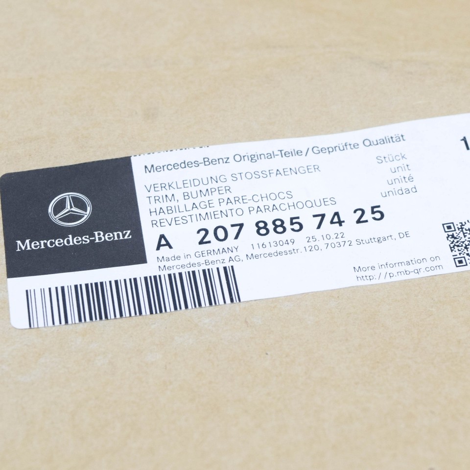 MERCEDES-BENZ E Cabrio A207 Rear Bottom Bumper Trim A2078857425 NEW ...