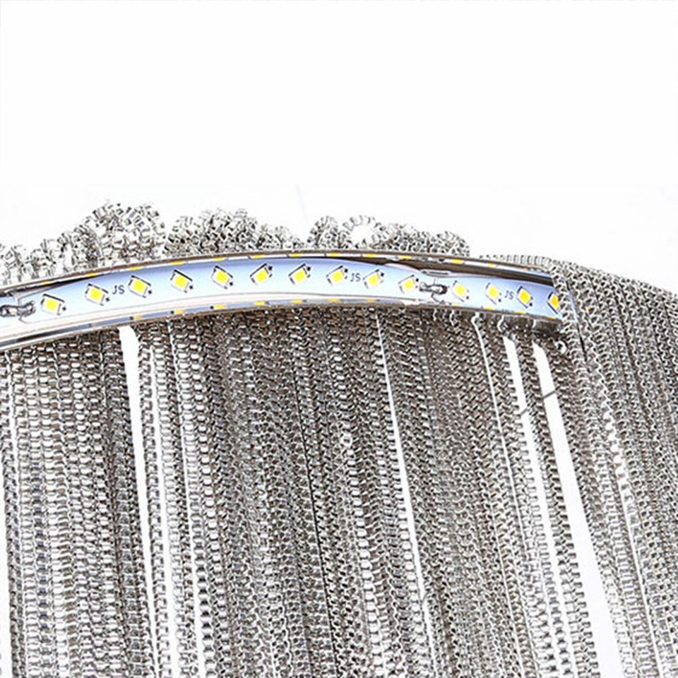 Modern Tassel Linear Chandelier, 60W Pendant Light LED Tassel Ceiling ...