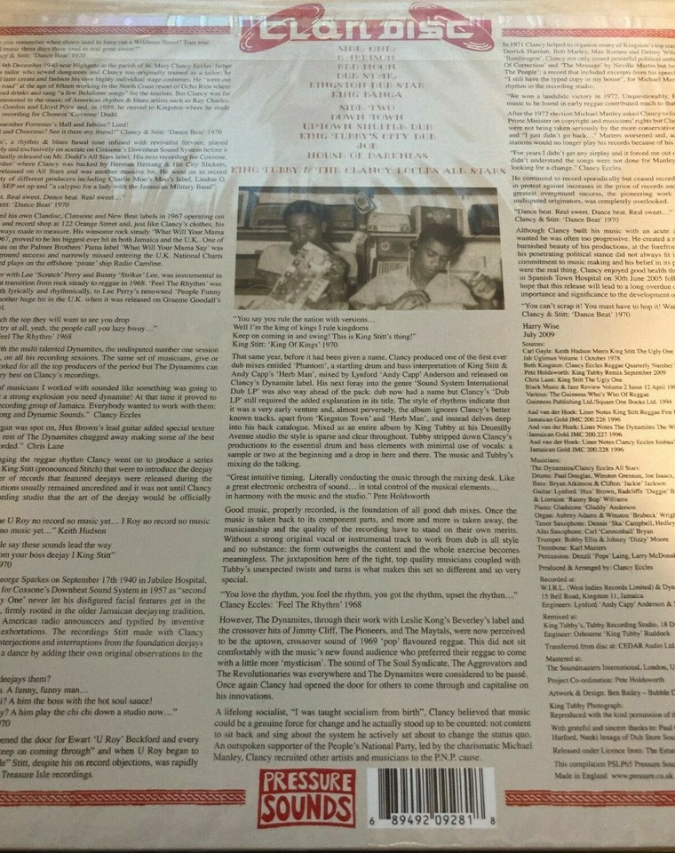 Sound System International Dub LP Pressure Sounds King Tubby Clancy ...