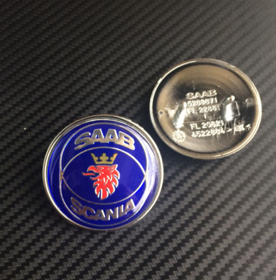 1pc 50mm Saab Scania Blue Front Hood Bonnet Emblem Badge Decal 900 9000 ...