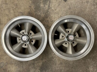 (2) 14" VINTAGE TORQUE THRUST WHEELS RIMS 14X7 CHEVY PONTIAC BUICK OLDS ...