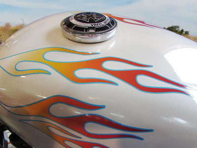 Motorcycle Flame decals Old School White Hot Fire 28 pc for Harley tank ...