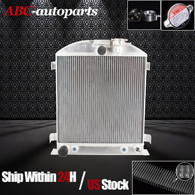 Aluminum Radiator Fit For 1933 Ford Model A Chopped with Ford V8 engine ...