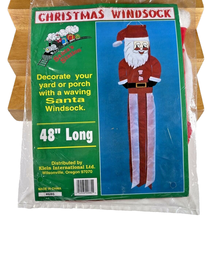 NOS SEALED Vintage 1992 Christmas Santa Claus 48” Windsock. 50535007531 ...