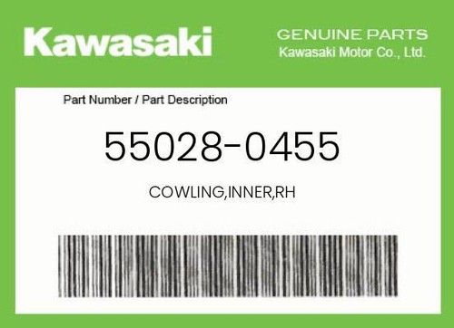 Kawasaki Genuine Cowling,Inner,Rh - 55028-0455 | eBay