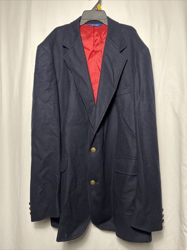 Vintage Pendleton Mens 46 Tall Blue Blazer Sport Coat Two Button Jacket ...