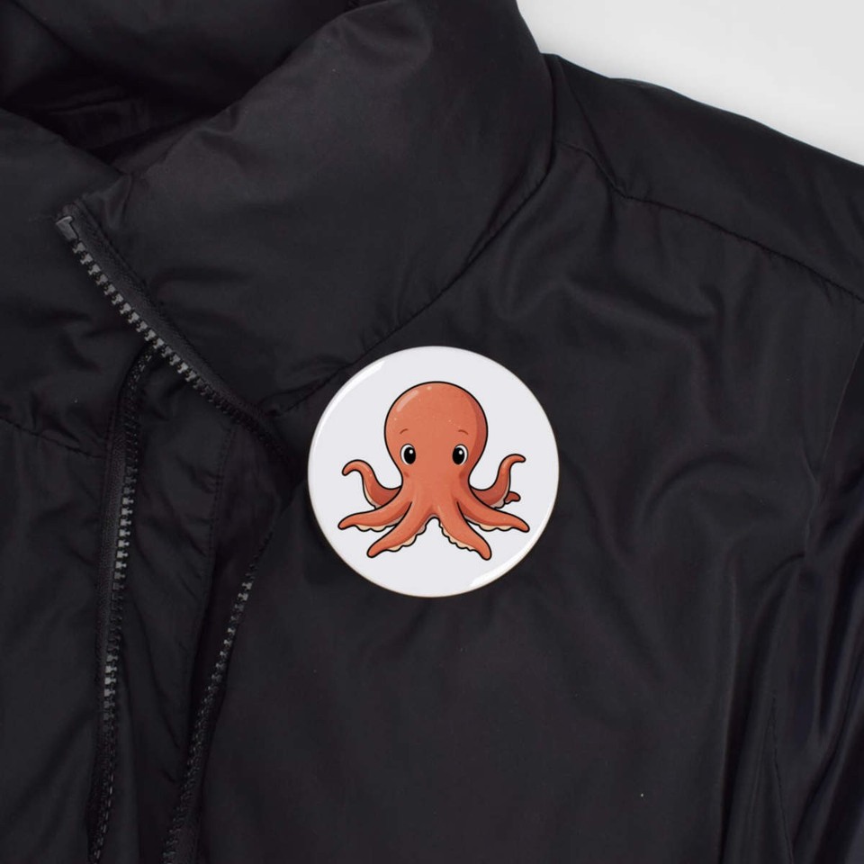 'Cartoon Octopus' Button Pin Badges (BB060508) | eBay UK