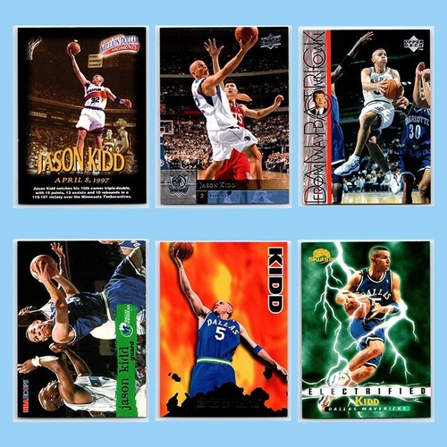 Lot of 6 Jason Kidd Basketball Cards Rookie Mavericks Suns Nets HOF ...
