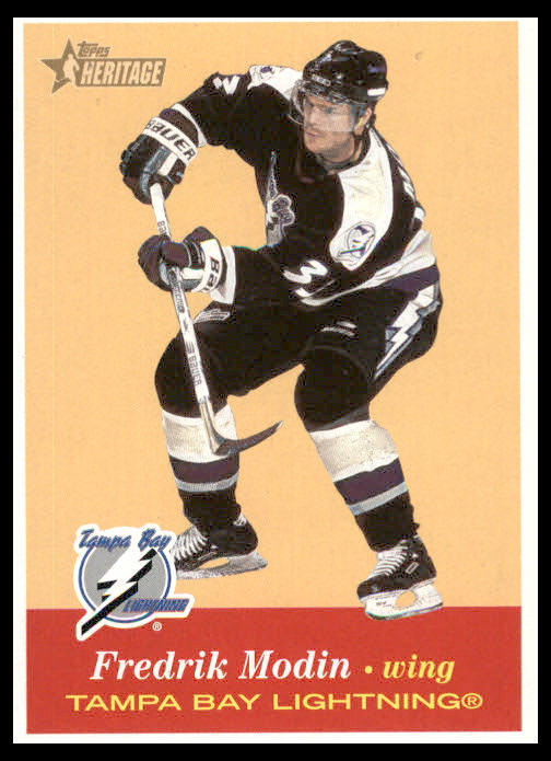 2001 Topps Heritage #109 Fredrik Modin Tampa Bay Lightning Hockey Card ...