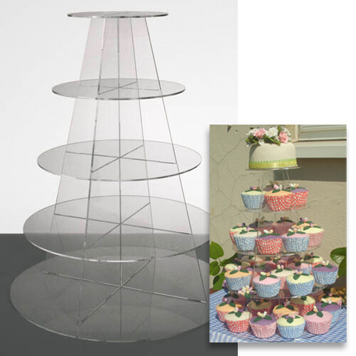 Acrylic Cupcake Display 4 Tier Crystal Cupcake Stand With Chandelier