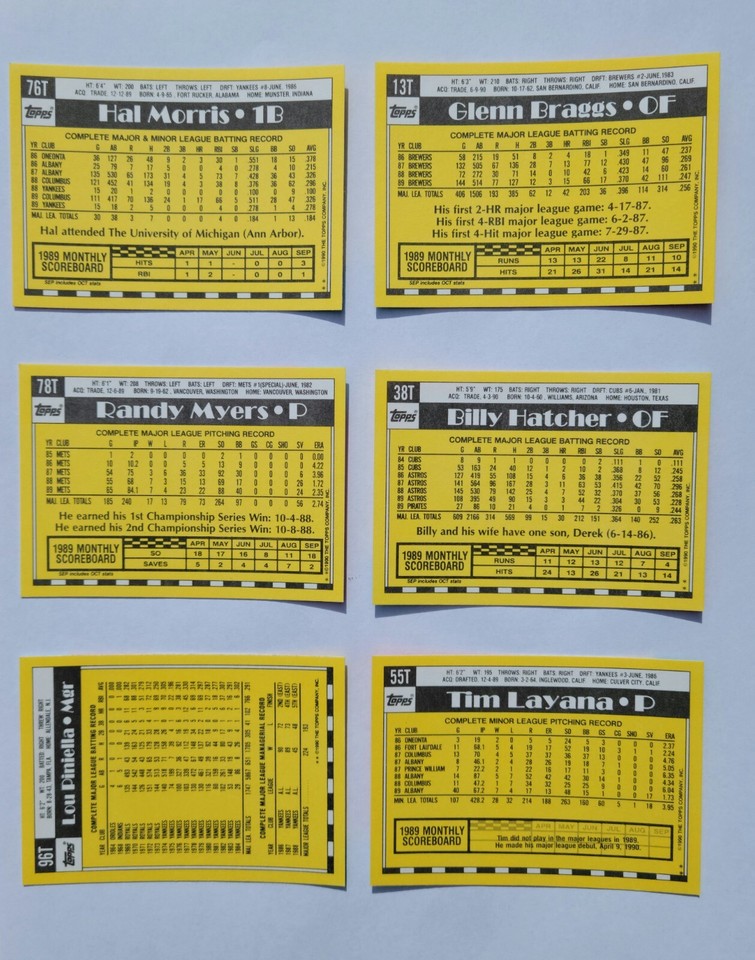 1990 Topps Traded Cincinnati Reds Team Set (6 Cards) Near Mint | eBay