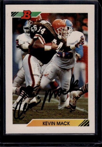1992 Bowman #390 Autographed Kevin Mack Trading Card | eBay