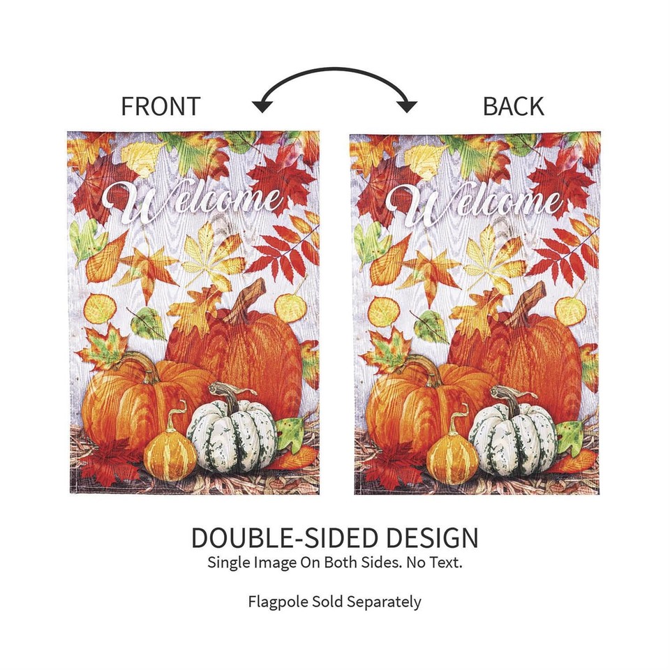 Leaves and Pumpkins Moire Garden Flag | eBay UK