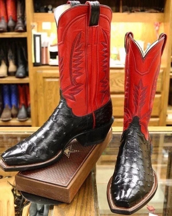 Handmade Men Two Tone Cowboy Crocodile Leather Boot Bespoke Western ...