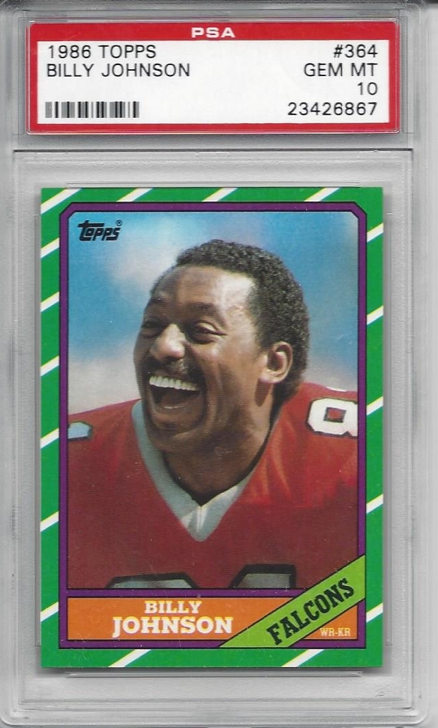 1986 Topps #364 - Billy JOHNSON - PSA 10+++ Falcons | eBay