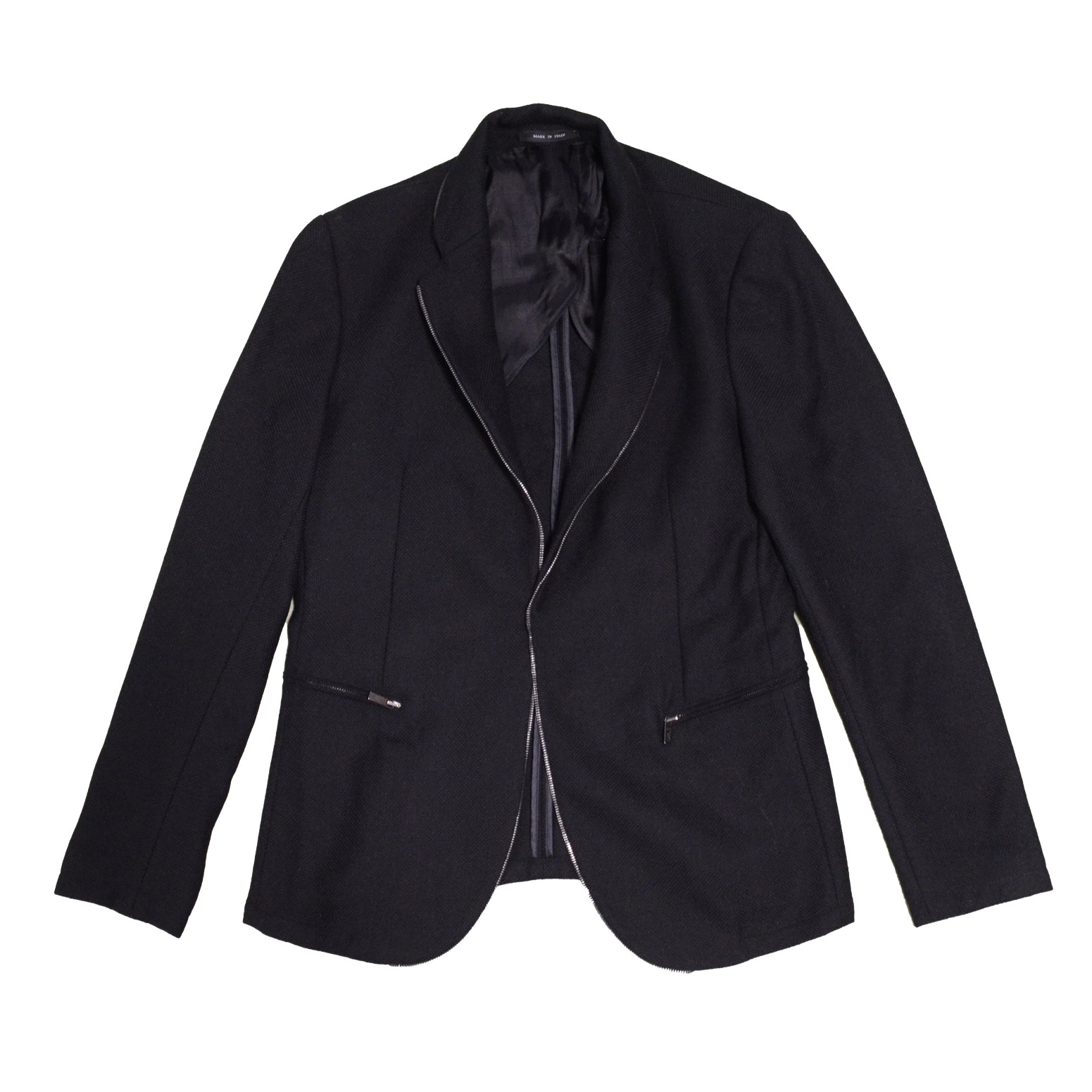 Authentic Luxury EMPORIO ARMANI Matt Line Black Wool … - Gem