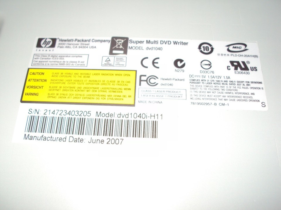 HP LightScribe model dvd1040 External Super Multi DVD Writer | eBay