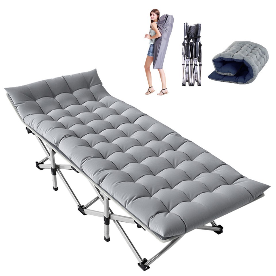 NAIZEA Camping Cots for Adults Sleeping, Updated Folding Lounge ...