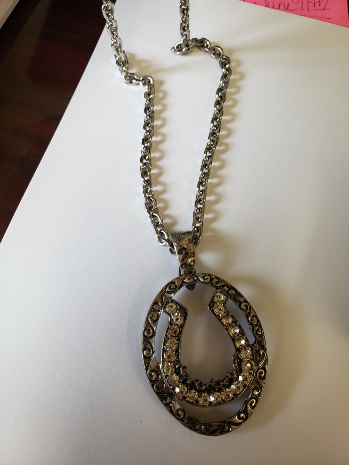 Large Diamond Horse Shoe Indianapolis Colts Silver medallion Necklace ...